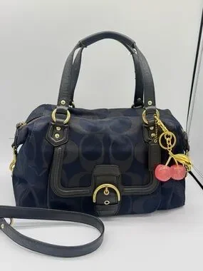 Coach | Bags | Coach Campbell Signature Legacynavy Blue | Poshmark